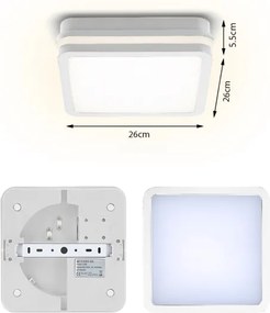 Brilagi - LED Venkovní svítidlo se senzorem BENE LED/24W/230V 26x26 cm bílá IP54