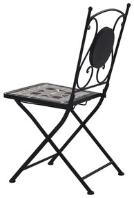 vidaXL Mozaikové bistro židle 2 ks šedé