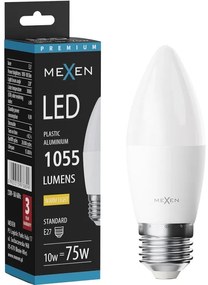 Mexen Nova, LED žárovka E27, C37, 10W, Teplá - 3000K, 1055 lm - L102-E27-1030-01