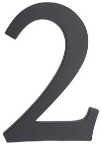 PSG 64.152 - hliníková 3D číslice 2, číslo na dům, výška 190 mm, černá