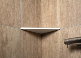 Sapho, ABELINE rohová police rockstone 200x12x200mm, bílá mat
