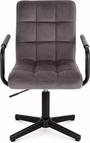 LuxuryForm DESIGN Otočná židle VERONA BLACK VELUR na černém kříži - tmavě šedá