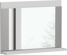Zrcadlo LUMINUS L1 s poličkou bílá lesk (60 x 50) cm