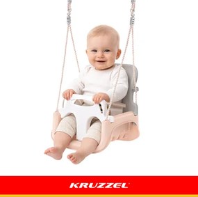 Dětská houpačka Kruzzel 3 v 1 šedobéžová