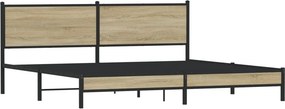Kovový rám postele bez matrace dub sonoma 200 x 200 cm 3301394