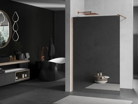 Mexen Kioto, sprchová zástěna Walk-In 110 x 200 cm, 8mm sklo vzor zrcadlo, měděný matný profil, 800-110-101-65-50