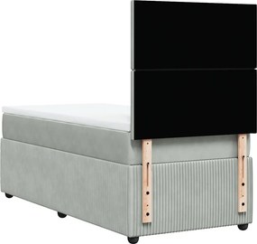 Box spring postel s matrací světle šedá 100x200 cm samet 3292256