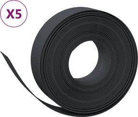 Travní lemy 5 ks černé 10 m 15 cm polyethylen 3155447