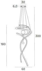 MAXLIGHT P0482D -LED S. lustr na lanku RITZ LED/100W/230V pr. 60 cm CRI 90 chrom