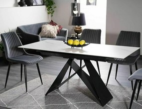 Jídelní rozkládací stůl Westin 120/160 cm keramika černý/bílý mramor