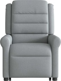 Zvedací polohovací křeslo světle šedé textil 3303314