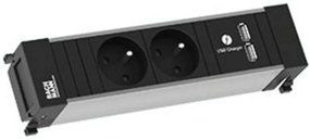 BACHMANN Zásuvková jednotka POWER FRAME 2x 230V, 2x USB nabíječka profil hliník 916.103