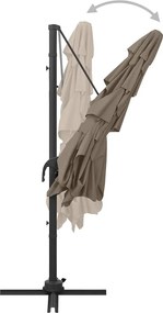 4stupňový zahradní slunečník s hliníkovou tyčí taupe 250x250 cm 313823