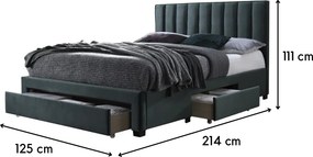 Jednolůžková čalouněná postel GRACE 120x200 se zásuvkami tmavě zelená