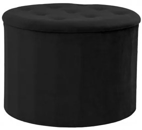 Taburet POUF TURUP HOUSE NORDIC Ø56 cm, samet černý House Nordic 1504061