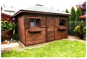Dřevěný zahradní domek KLASIK C se skladem a dřevníkem bez terasy Osobní odběr/vlastní doprava bez montáže