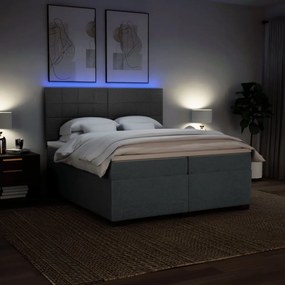 Box spring postel s matrací tmavě šedá 200x200 cm textil 3292896