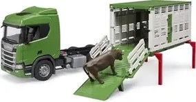 Bruder Přepravník zvířat Scania s figurkou krávy / od 4 let