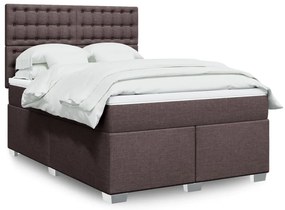 Box spring postel s matrací tmavě hnědá 160x200 cm textil 3292856
