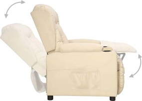 Polohovací křeslo krémové textil 339057