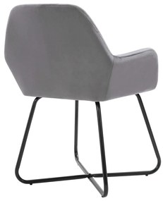 Jídelní židle 2 ks šedé samet - Default Title