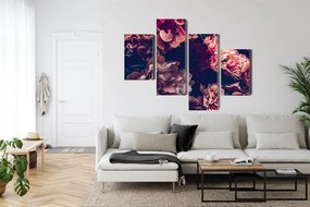 Vícedílný obraz Barevné Květiny V Retro 3D Stylu Nedostatek Nedostatek Plátno Canvas 120x75