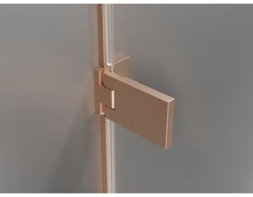 Mexen Lunar-F L, pravý sklápěcí sprchový kout 95 x 70 cm, 8mm čiré sklo, profil měděná matná, 836L-095-070-65-00-P