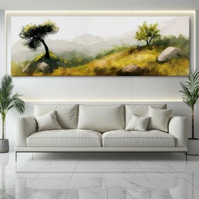 Obraz na plátně - Na kopci u malého stromku FeelHappy.cz Velikost obrazu: 180 x 60 cm