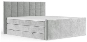 Světle šedá boxspring postel s úložným prostorem 160x200 cm Ava – Maison de Rêve