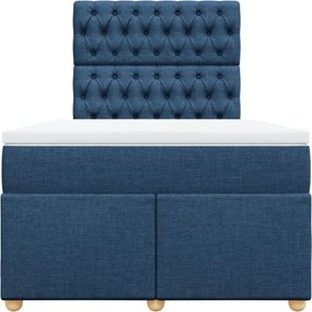 Box spring postel s matrací modrá 120x200 cm textil 3293560