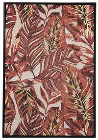 Nástěnná malba s motivem palmy 63 x 63 cm burgundská červená FLORESTA Beliani