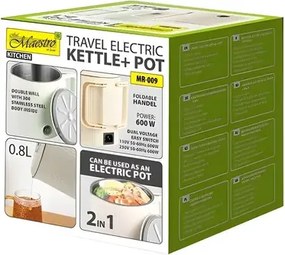 Cestovní elektrická konvice 2v1 béžová / Turistická konvice / 0,8 l /