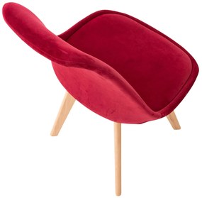 Jídelní židle Crediton - 4 ks - samet | červené