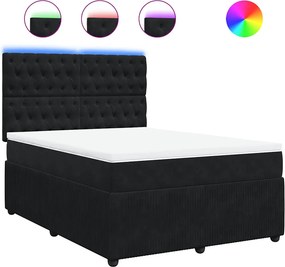 Box spring postel s matrací černá 140x200 cm samet 3294666