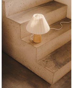 Béžová/v přírodní barvě stolní lampa z kaučukového dřeva s textilním stínidlem (výška 33 cm) Benicarlo – Kave Home