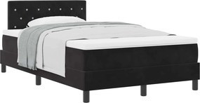 Postel s boxspringem s matrací s čelo Černá 120 x 190 cm samet 3339094