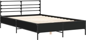 Rám postele černý 135 x 190 cm kompozitní dřevo a kov 3280072