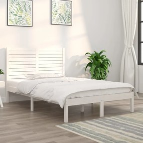 Rám postele bílý masivní dřevo 140 x 190 cm 3104589