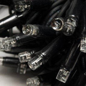 Easy Fix LED světelný řetěz, 100 m, venkovní, ledově bílá s FLASH, 1000 diod, černý kabel, IP67, cívka
