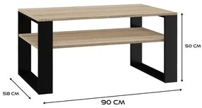 Konferenční stolek MODERN 1P dub sonoma/černá
