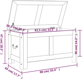 vidaXL Úložná truhla s víkem masivní akáciové dřevo [364919] Barva: Hnědá
