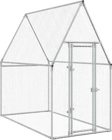 Klec pro kuřata stříbrná 200 x 100 x 190 cm pozinkovaná ocel 172550