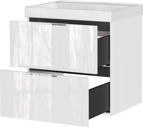 Bílá lesklá závěsná skříňka pod umyvadlo 61x65 cm Celano – Germania