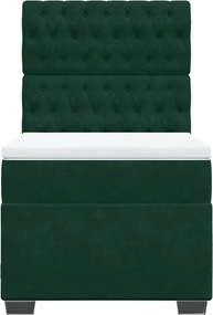 Box spring postel s matrací tmavě zelená 80 x 200 cm samet 3290771
