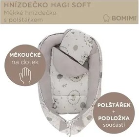 Bomimi HAGI Hnízdečko s polštářkem soft, KOLOUŠEK šedá