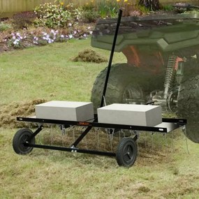 Vlek za odhrnovač trávy 121,9 cm hrábě na pro ATV nebo sekačku 24 prstů