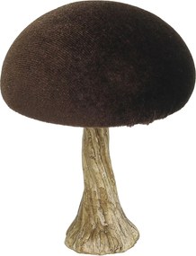 Dekoracja Velvet Mushroom 10 cm brown