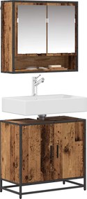 Sada koupelnového nábytku 2 ks Staré dřevo 65 x 33 x 60 cm 3402345