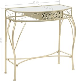 Odkládací stolek ve francouzském stylu kovový 82x39x76 cm zlatý 245936