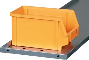 Skříň s plastovými boxy BASIC - 1800 x 400 x 920 mm, 24xA/24xB/12xC, šedá/modré dveře
